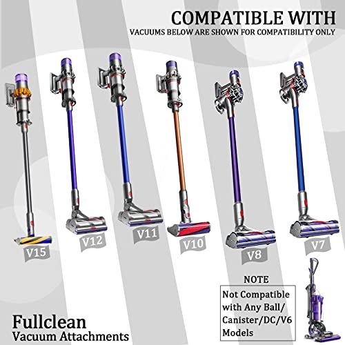 Fullclean Mount Holder for Dyson V15 V7 V11 V8 V10 Absolute Animal Trigger Motorhead Outsize Detect Vacuum Cleaner Attachments Organizer With Expansion Screws,Use On Docking Station Or On Wall