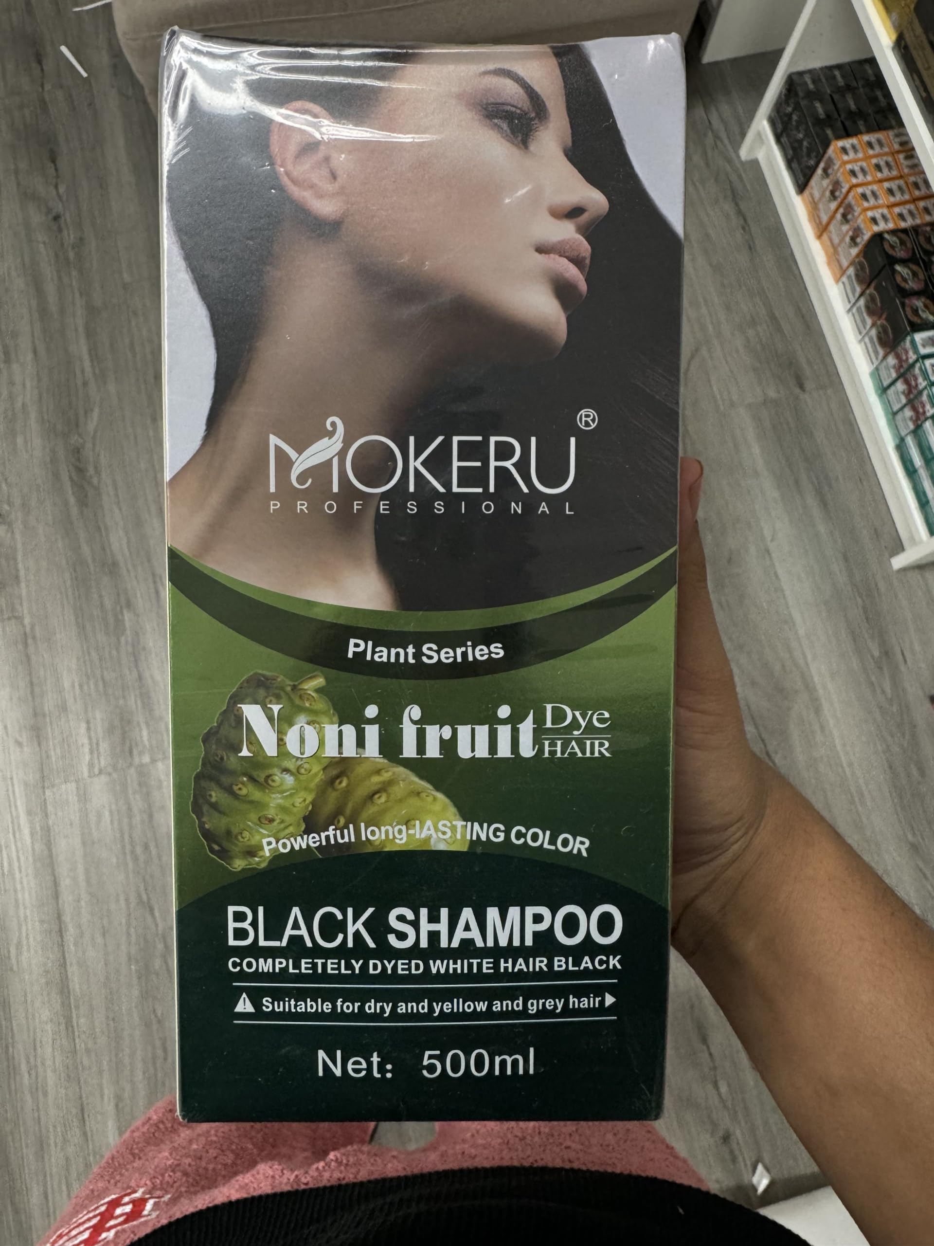 XINGYUSP Mokeru Organic Natural Fast Hair Dye, Only 5 Minutes Noni Plant Black Shampoo 500ml
