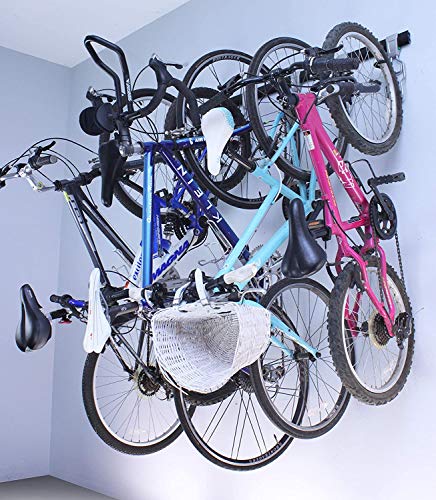 SafeRacks Bike Storage Rack Wall Mount Garage Bike Hanger for 5 Bicycles Adjustable Hooks Organize Bicycles in The Garage(5-Bike Hooks, Holds 500lbs)