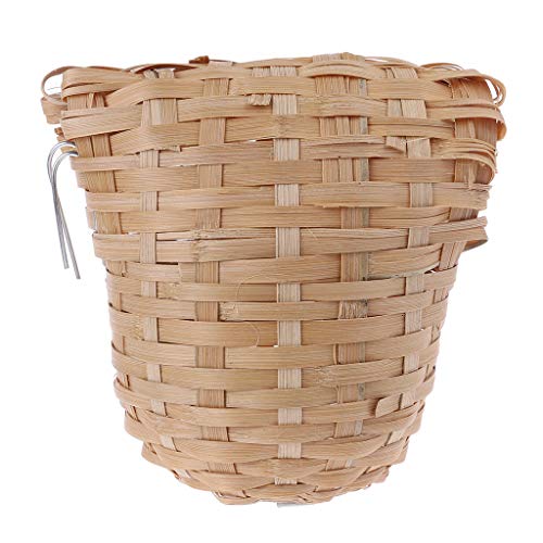 Youngy Natural Bamboo Bird House Hand Made Finch Hideout Cage Toy Outdoor Hut Shelter
