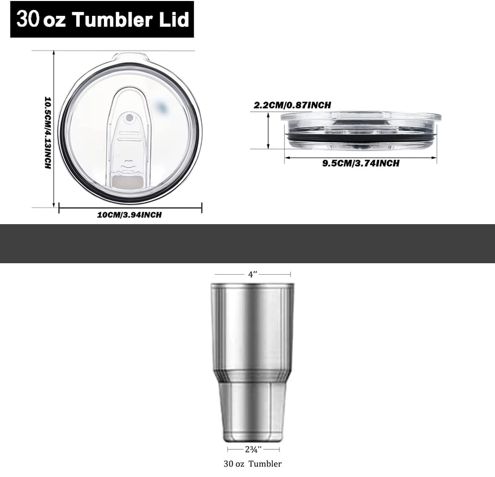 30 oz Tumbler Replacement Lid - Compatible with YETI 30 oz Tumbler, 14 oz Mug, 35 oz Straw Mug and Old Style RTIC, 3 Pack Travel Spill Proof Cup Lids