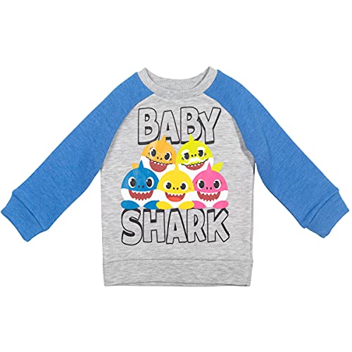 Pinkfong Baby Shark Toddler Boys Fleece Sweatshirt Jogger Pants Set Blue/Gray/Black 2T