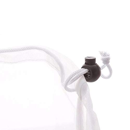 Shuohu 1 Piece Mesh Laundry Bags for Delicates,Anti-Tangle Washing Machine Drawstring Laundry Bag - White S