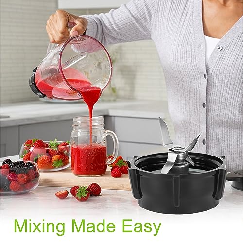 Blender Replacement Parts Compatible with Oster Blender Ice Blades ABS Plastics Base Stainless Steel Ice Blade and 2 Rubber O Ring Seal Gasket, Compatible with Oster Osterizer Blender Accessories