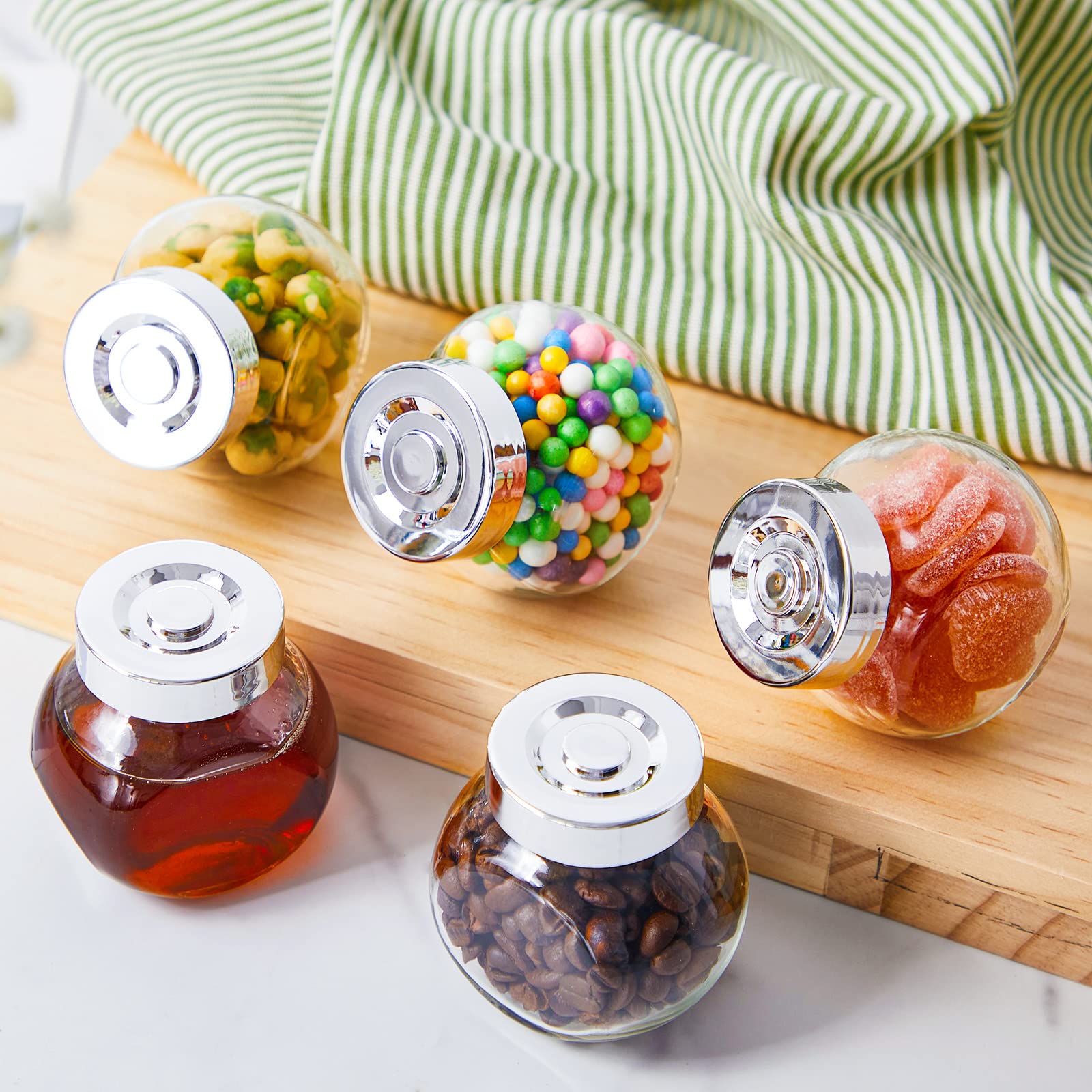 30 Pcs 3.4 oz Small Glass Jars with Lids Mini Candy Jars Tiny Mason Jar Candy Containers for Party Favors Wedding Gifts Spice Honey Sugar Herbs