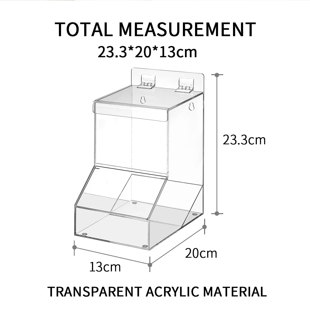 Acrylic Storage Container-Laundry Pods, Coffee Capsules Holder, Dishwasher Pod, Candy Dispenser, and Wall-Mountable Organizer for Snacks, Toys, and More - 23.3cm Height, 20cm Width, 13cm Depth