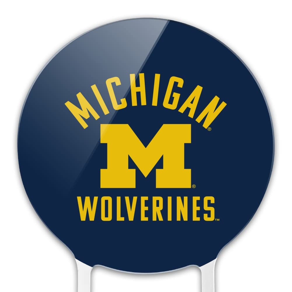 Acrylic University of Michigan Wolverines Logo Cake Topper Party Decoration for Wedding Anniversary Birthday Graduation