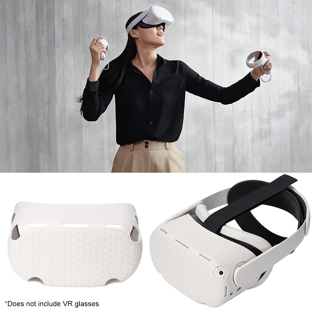 BWWNBY Soft Silicone Game VR Accessories Facial Pad Protective Cover Set VR Headset Cover Fit for Oculus Quest 2(Grey)