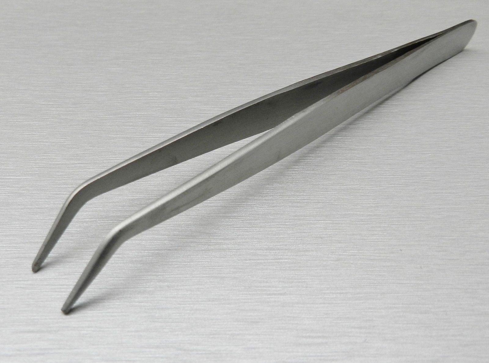 Tweezers Bent Tip Tweezer 45 Degree Bent Smooth Tips Jewelry Bead Hobby & Crafts 7" by JTS