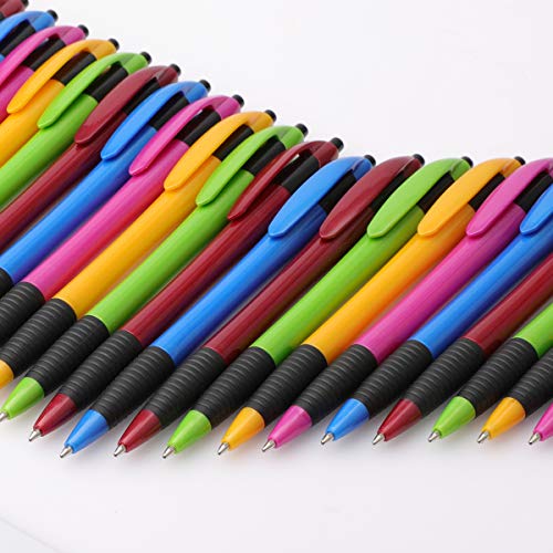 Sikao Pens Bulk Gripped Slimster Retractable Ballpoint Pen Medium Point Black ink Smooth Writing Pens for Journaling No Bleed (60Pack)