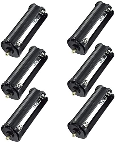 bnafes Cylindrical Battery Holder Battery Storage Case for 3 x 1.5V AAA Batteries Flashlight Torch Black - (6 Pcs)