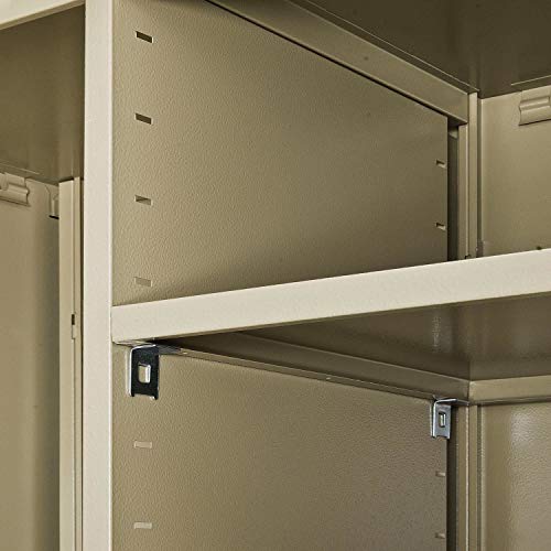 Global Industrial Assembled Janitorial Cabinet, 36x18x72, Tan
