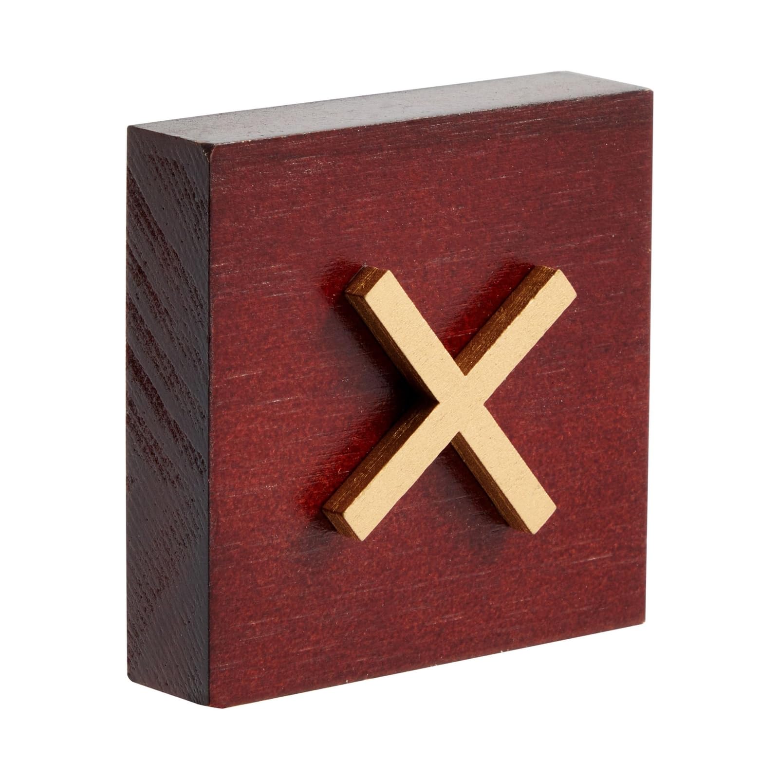 9.5-inch Wooden Tic Tac Toe Game, Decorative Coffee Table Games for Adults and Family Activities