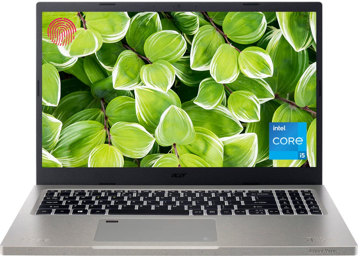acer Aspire Vero 15 Green Laptop Computer, 12th Gen Intel Core i5-1235U 10-Core, 20GB RAM 512GB NVMe SSD, 15.6" FHD IPS, Thunderbolt 4, Ethernet, Fingerprint Reader, Backlit KB, Win11 + Mousepad