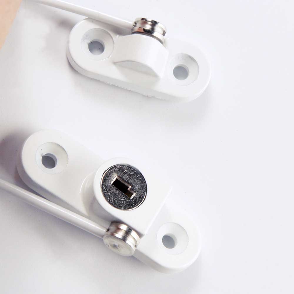 GOSONO Child Safety Locks Window Door Cable Ventilator Kid Lock Baby Security Locking Keyed Opening Restrictor For Baby Protection Prevent Children Falling Window Lock (2PC White)