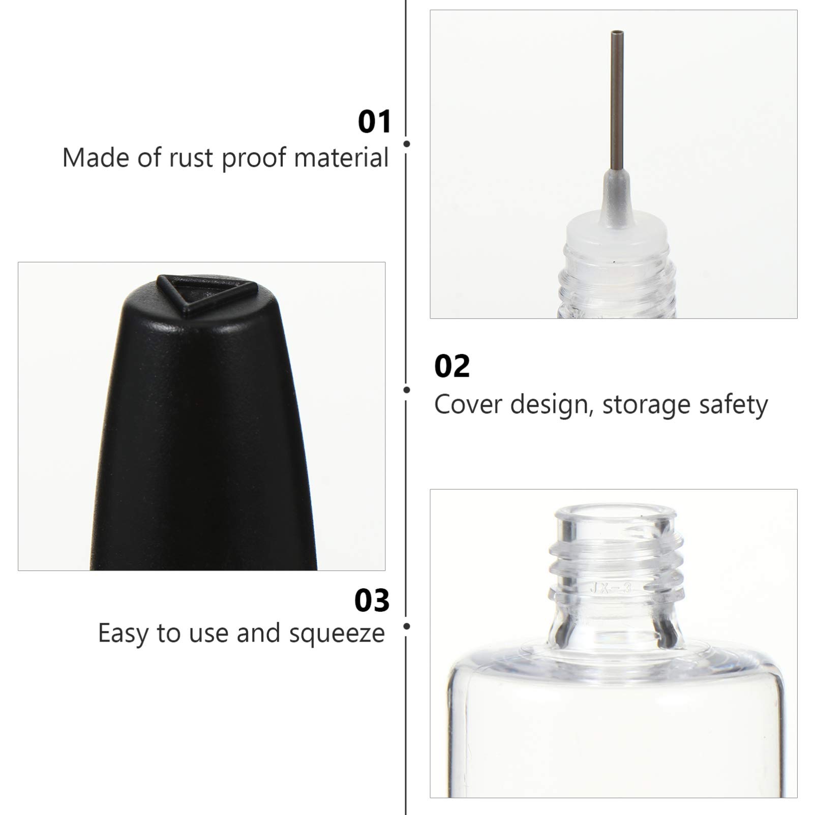 Scicalife 10pcs Needle Tip Glue Bottle Plastic Oil Bottle Steel Needle Dropper Bottles Precision Tip Applicator Bottles for DIY Quilling Craft Acrylic Painting