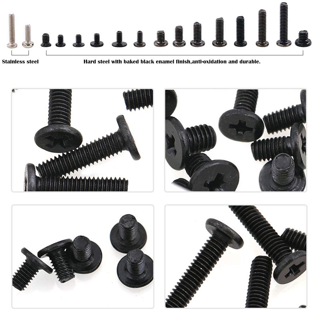 Glarks 880pcs Laptop Notebook Computer Screw Replacement Repair Kit for Lenovo Dell Toshiba Sony Samsung HP Gateway (Extra: Phillips Screwdriver)