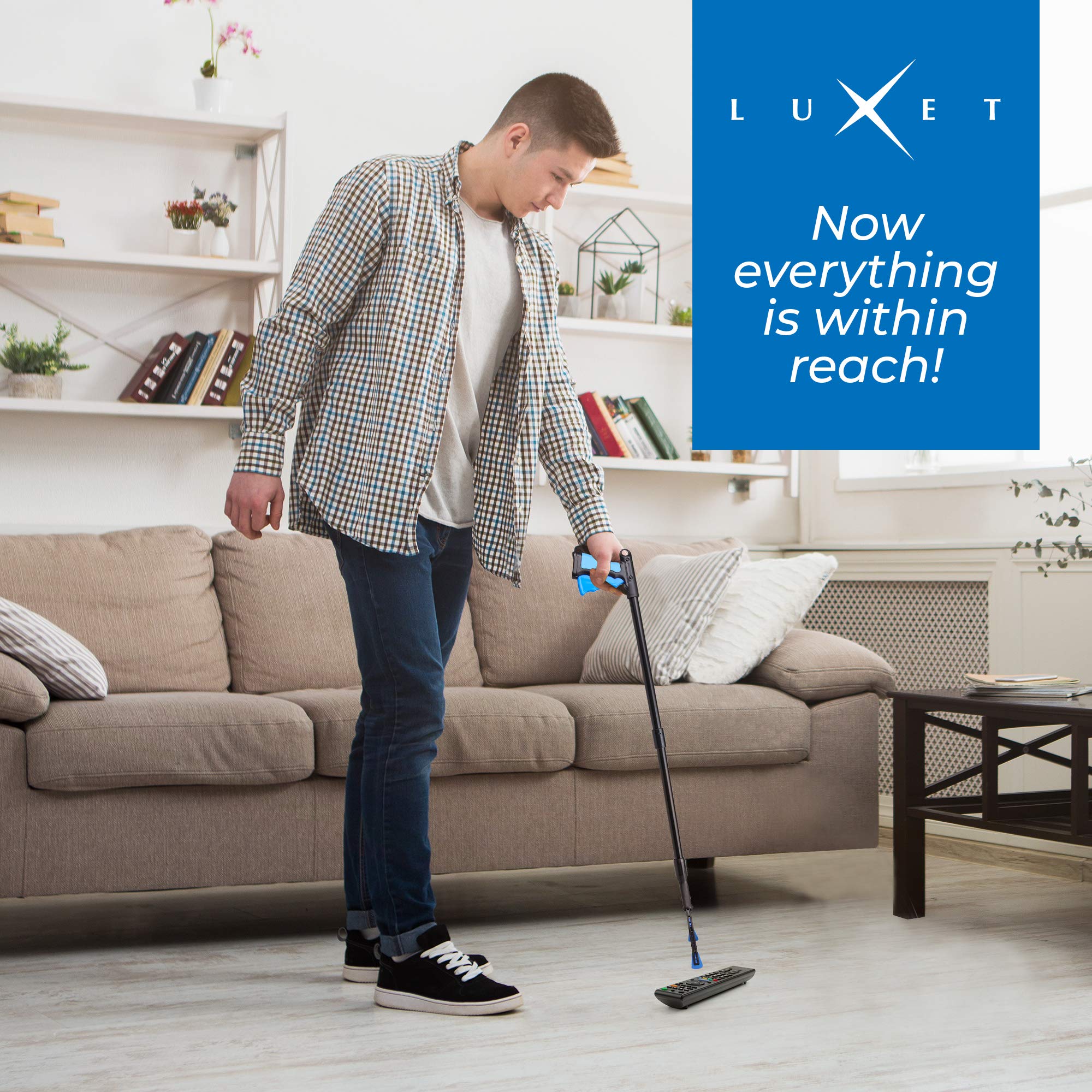 Grabber Reacher Tool, [Updated Version] Long 32” Steel Foldable Pick Up Stick with Strong Grip Magnetic Tip for Store Shelves, Lightweight Trash Picker Claw Reacher Grabber Tool for Elderly - by Luxet