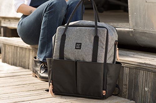 Petunia Pickle Bottom InterMix Backpack | Diaper Bag Backpack| Baby Bottle Bag for Parents | Stylish Baby Bag Organizer| Sophisticated and Spacious Backpack for On the Go Moms | Graphite/Black