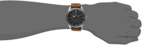 Citizen Men's Eco-Drive Weekender Avion Field Watch in Stainless Steel with Brown Leather strap, Grey Dial (Model: AW1361-10H)