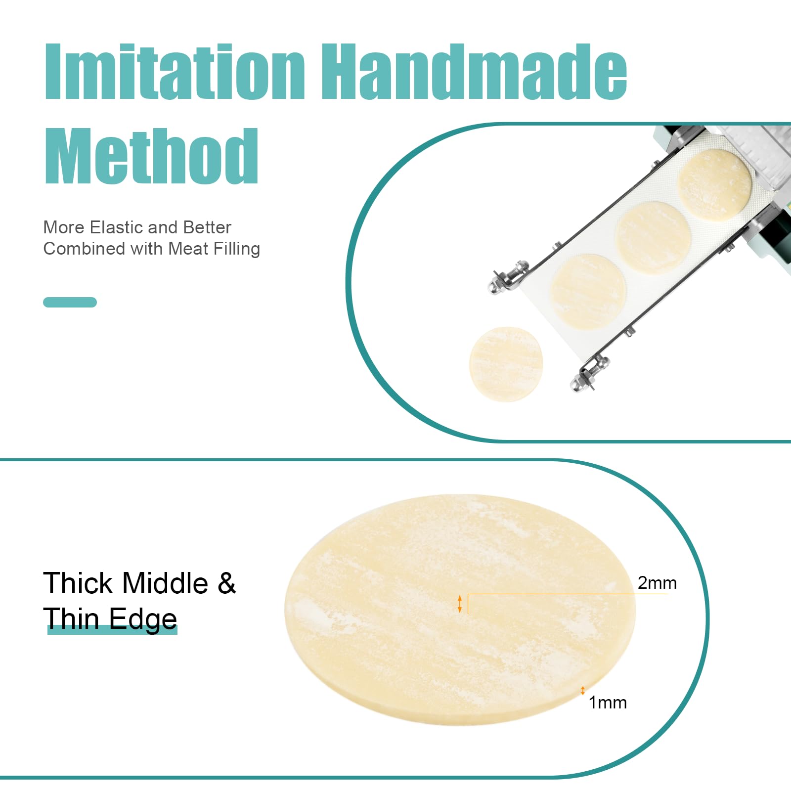 AGULIUM Automatic Dumpling Skin Machine, 140W 110V Electric Dumpling Wrapper Machine with 3.15in Round Mold, Dumpling Skin Maker 50-60 Pieces/Min, Household and Commercial Use