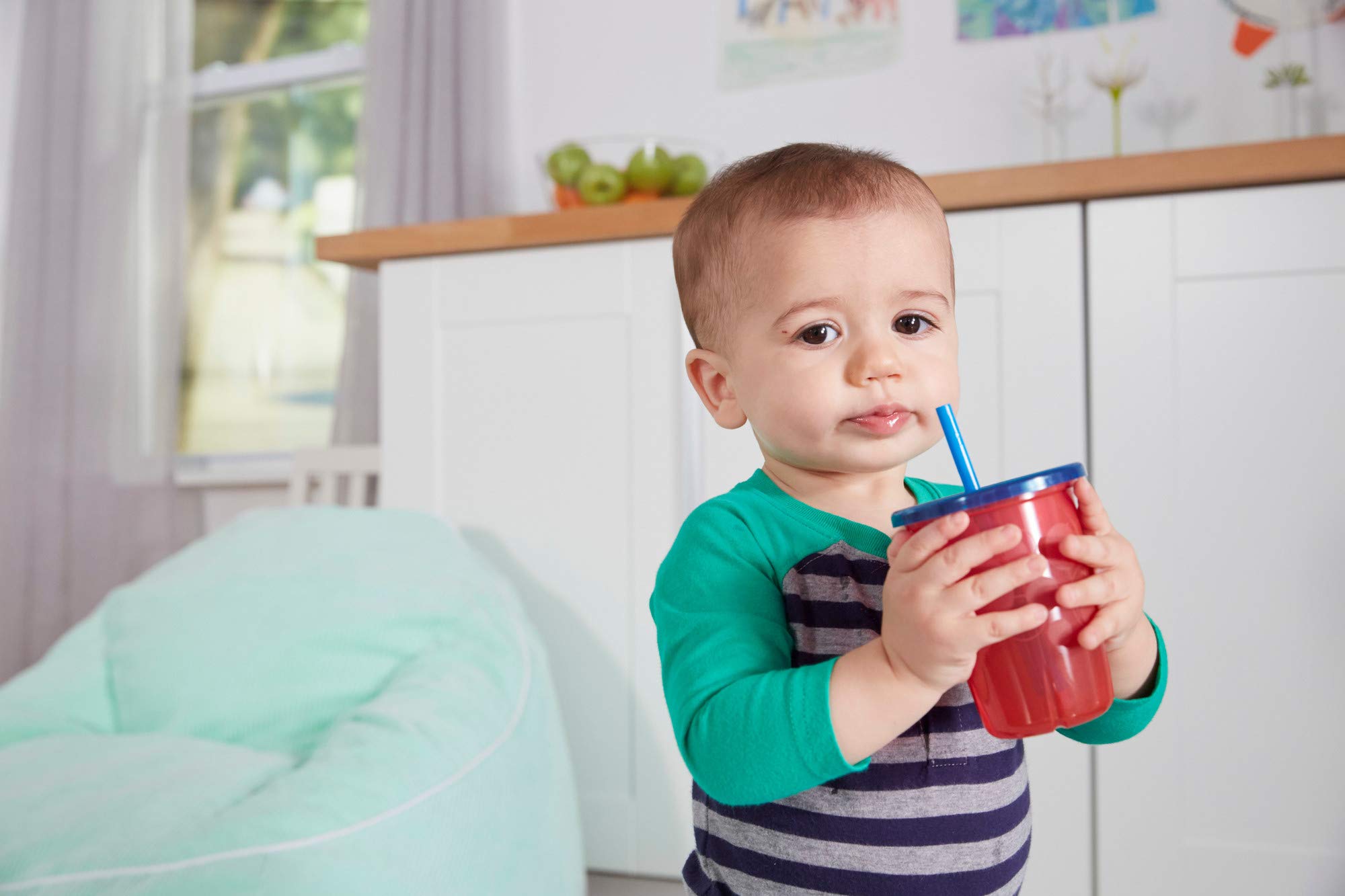 The First Years Take & Toss Spill Proof Party Pack - Rainbow Party Pack - Toddler Straw Cups, Kids Bowls, and Snack Cups - Ages 18 Months and Up - 30 Count