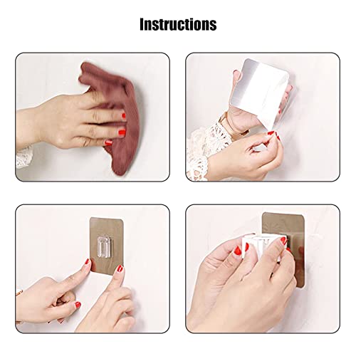 Self-Adhesive Mop Holder,Broom Wall Mounted Rack,Sweeper Gripper Hanger,Cleaning Tools Sticker Hook,Bathroom/Kitchen/Toilet/Garage/Garden Organization Gadget,No Drilling/Strong Bearing/Anti-Slip(4pcs)