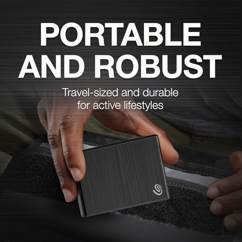 Seagate One Touch SSD 1TB External SSD Portable – Black, speeds up to 1030MB/s, 6mo Mylio Photo+ subscription, 6mo Dropbox Backup Plan and Rescue Services (STKG1000400)