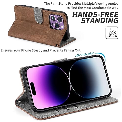 Case Compatible with Infinix Note 30i 4G X6716,Leather Case with Card Slot.Wallet Design,RFID Protection.Standable Flip Case Brown