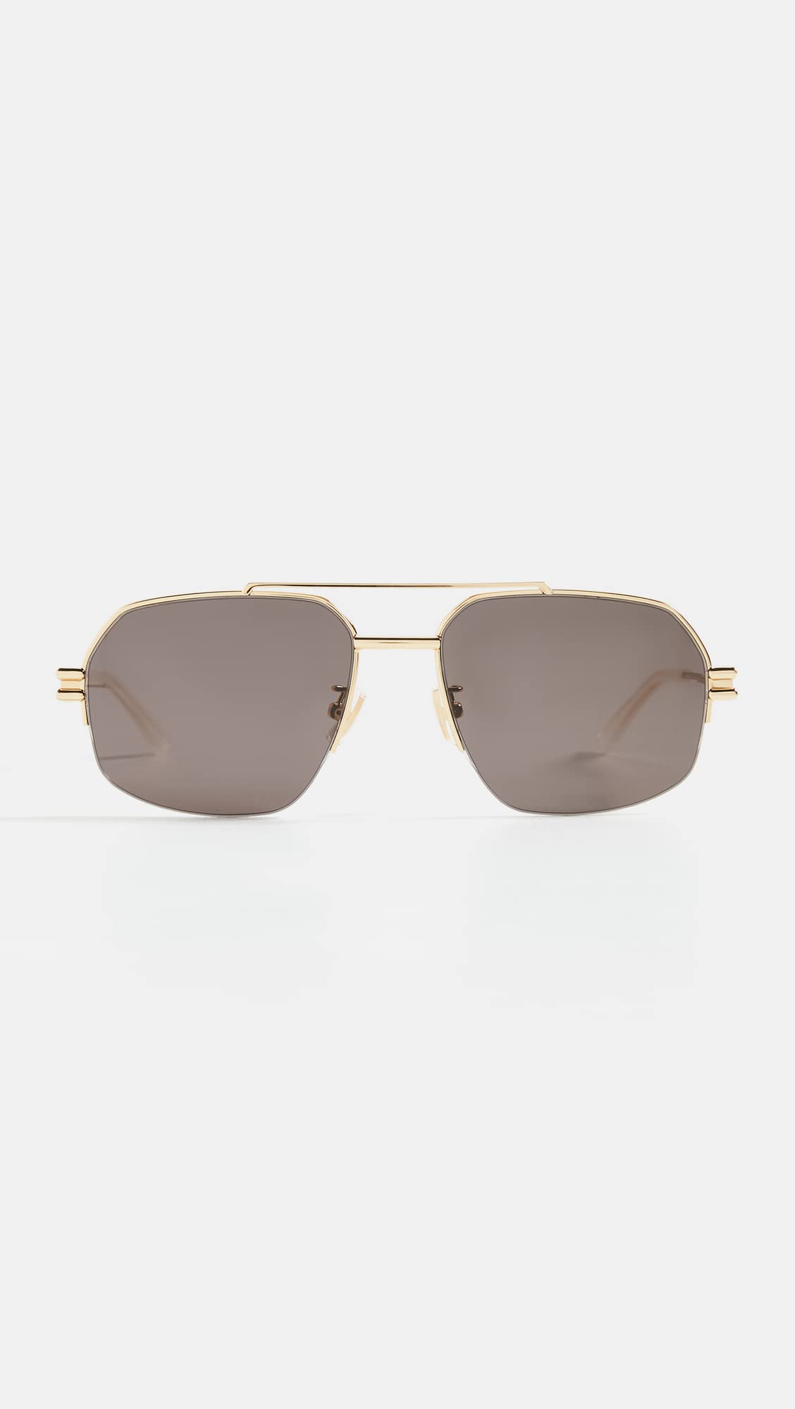 Bottega Veneta Women's Pilot Sunglasses, Gold-Gold-Grey, One Size