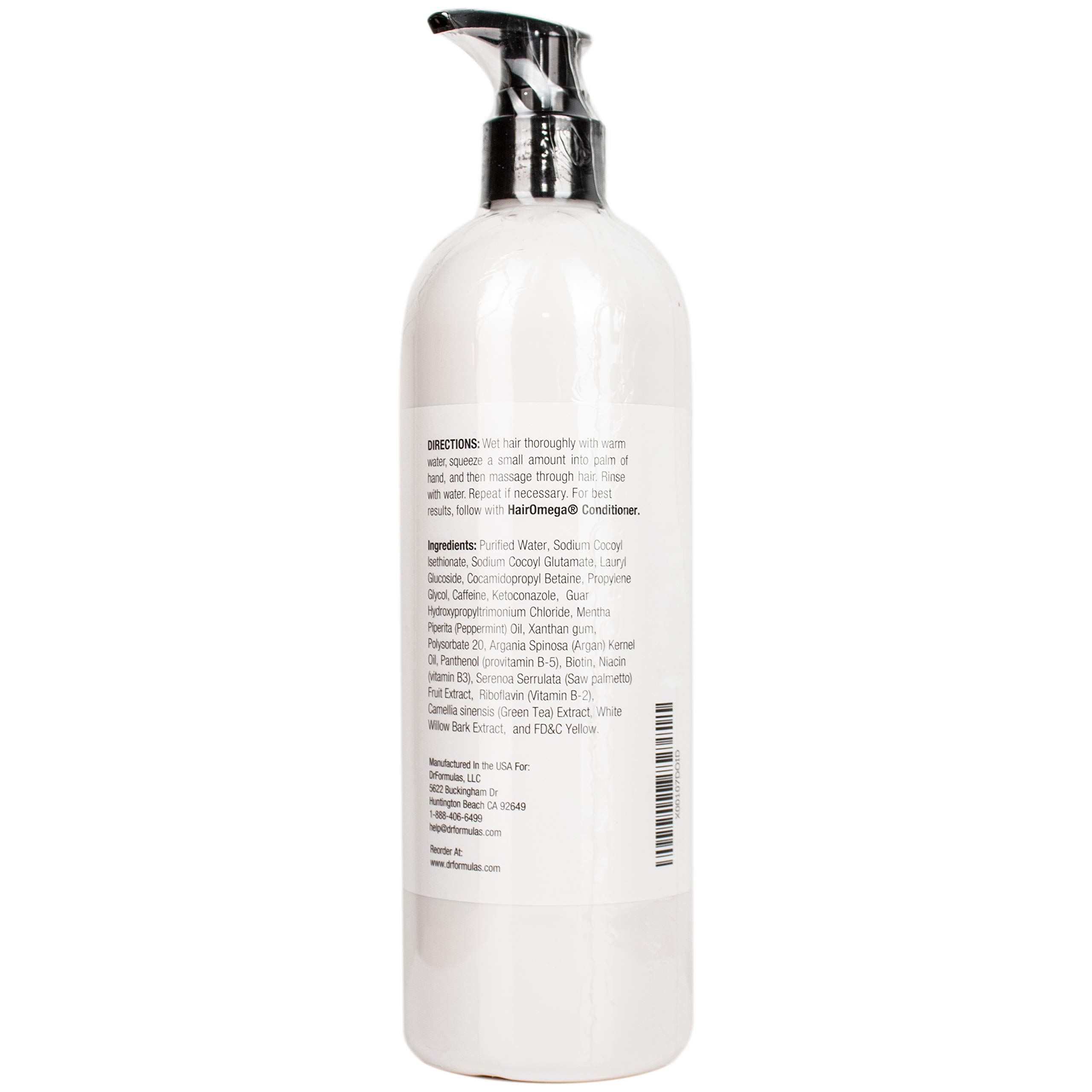 DrFormulas HairOmega DHT Blocker Shampoo + Conditioner with Moroccan Argan Oil, Jojoba Oil, Avocado Oil (Sulfate Free Shampoo + Conditioner Set)
