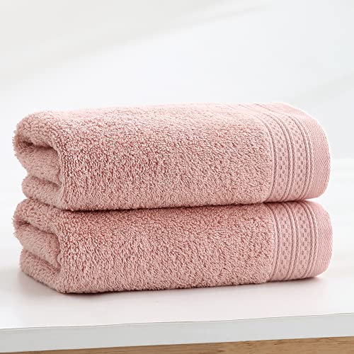 sense gnosis Pink Hand Towels Set of 2 100% Terry Cotton Towel Super Soft Highly Absorbent Decorative Hand Towels for Bathroom 13" X 29"