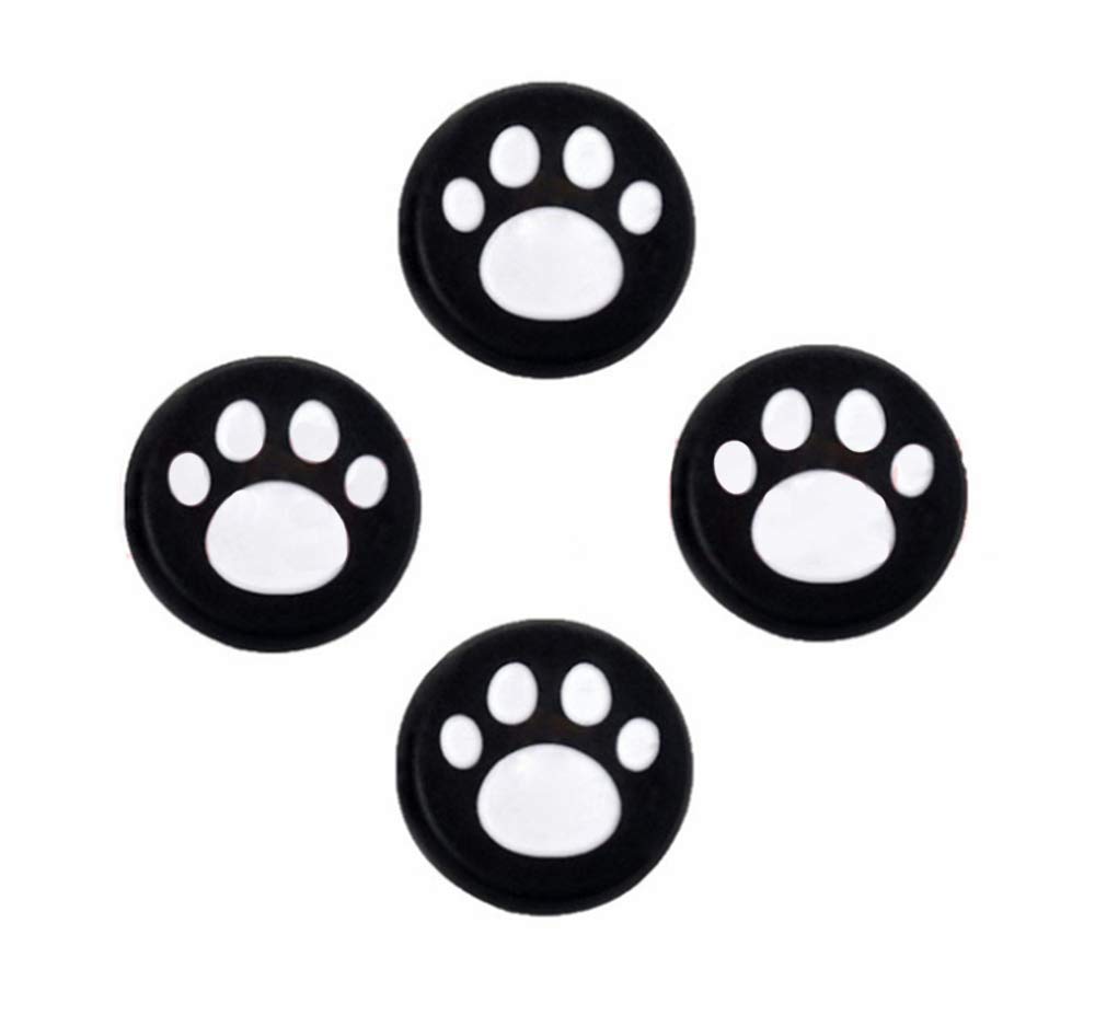 4 x Analog Silicone Thumbstick Joystick Grips Cap Cover Thumb Stick Caps Joy Stick Grips Cap Cover for PS5 / PS4 / PS3 / Xbox one/Xbox 360 / PS2 Controller (White Cat Dog Paw)