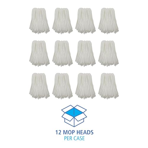 Boardwalk Cut-End Wet Mop Head, Rayon, No. 24, White, 12/Carton