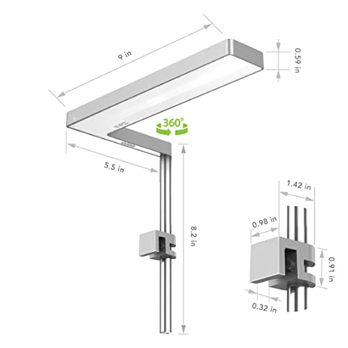 ONF Flat Nano Full Spectrum LED Aquarium Light, Dimmable 7000K / 1300lm, for <10 Gallons Rimless Fish Tanks, Freshwater Aquatic Plant Growth, Terrarium Spotlight, Potted Plant IP54 Waterproof (Silver)