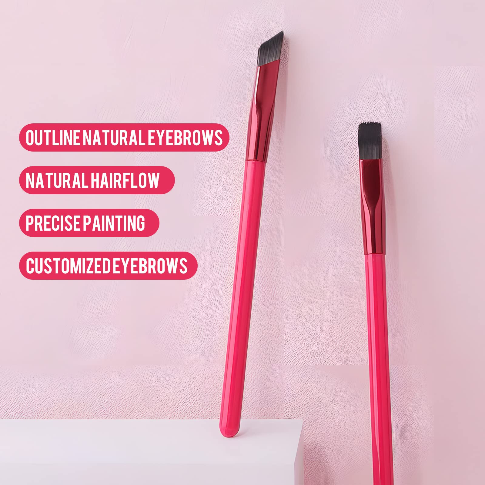 3PC Multi Functional Eyebrow Brush Concealer Contour Professional Eyebrow Brush Multi Function Angled Eyebrow Brush(Brown Small)