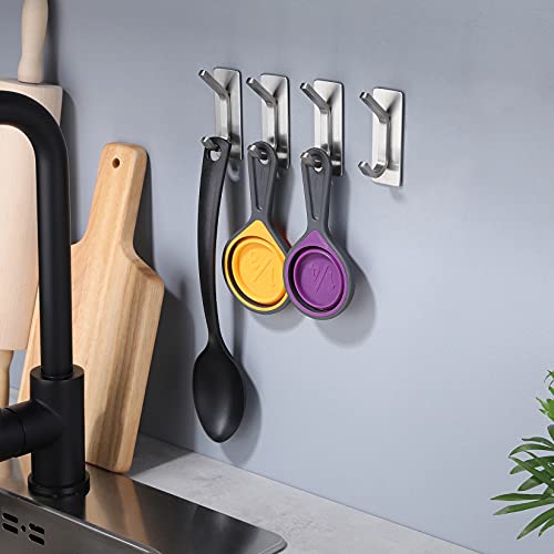 Taozun Towel Hook - Self Adhesive Hooks Bathroom Hooks Stainless Steel Robe Coat Hook 4-Packs