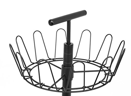Internet's Best 3 Tier Metal Shoe Tree - Black Finish - 18-Pair Shoe Organization Rack - Storage Organizer - Free Standing Tower Weighted Base - Strong Sturdy