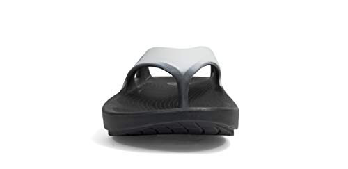 OOFOS Unisex Ooriginal Sport Thong Flip Flop,Black/Cloud White,7 B(M) US Women/5 D(M) US Men