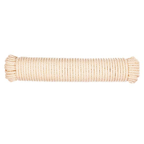 Natural Scottie Cotton Braided Clothes Line Rope - (7/32 Inch) - Cotton Rope Clothesline - All Purpose Laundry Line Dryer Rope (100 Feet)