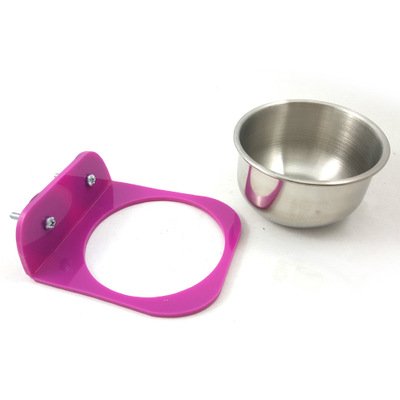 Hypeety Pet Birds Feeder Bowl Mirror Chew Toy Stainless Steel Cup Intelligence Toy for Small Parrots Macaw, African Greys, Cockatiels, Conure Cage Standing Swing Perch (Cage Cup L (3.31×2.05×1.97"))