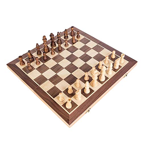 BIENKA MKVRS Chess Chess Set Chess Board Folding Wooden Chess Game Board with Felt Game Board Inside Portable Travel Folding Board Game for Kids Adults Chess Set Chessboard