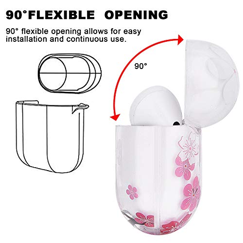 V-MORO Compatible with Airpods Pro/Pro 2 Case, Cute Clear Airpod Pro Case Cover Transparent Protective Case Girl for Apple Airpods Pro [Front LED Visible] Charging Skin Women ( Plum Flower)