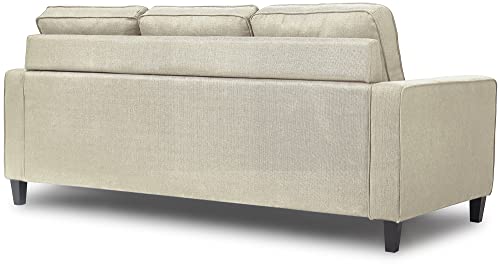 Serta Harmon Square Arm Reversible Sectional Sofa Living Room, Modern L-Shaped 3 Seat Fabric Couch, Cream