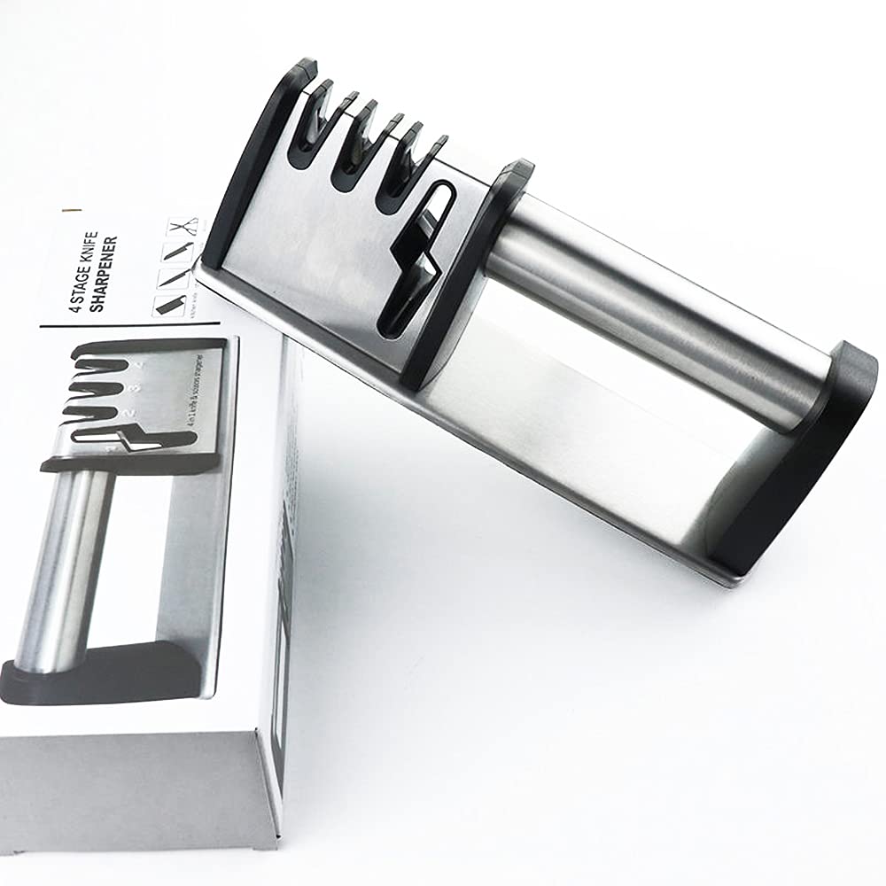 4-in-1 Original Knife Sharpeners,Kitchen Blade Vegetables Knives Scissors Sharpener for Chefs Choice Knife Sharpener Tools, Easily Restores Dull to Sharp