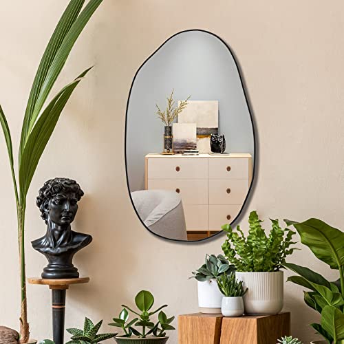 CASSILANDO Irregular Asymmetrical Mirror Wall Mounted, Unique Vanity Mirror,Shaped Dressing Mirror Decorative for Living Room, Bathroom, Bedroom, Entryway Wall Decor, 33.5"×20.5"