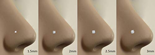 316 Stainless Steel Rose Gold-Tone Threadless Push Pin Nose Ring Labret Monroe Stud 4mm Glued Pink Faux Opal 16G
