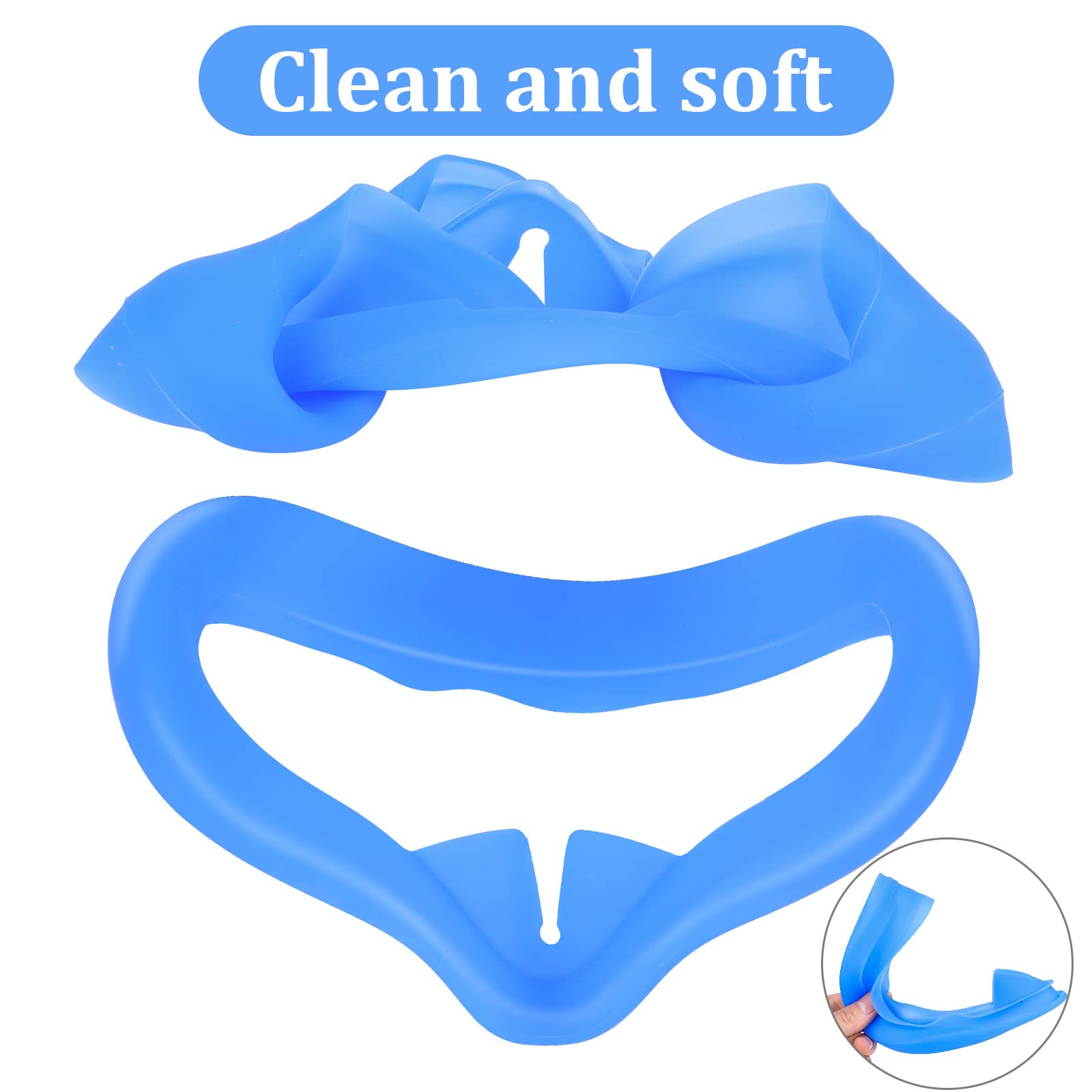 4 PCS Washable Silicone Cover Mask for Oculus Quest Sweatproof Face Silicone Cover Eye Mask Lightproof Anti-Leakage Pad Cover Accessories Set(Blue,White,Red,Black)