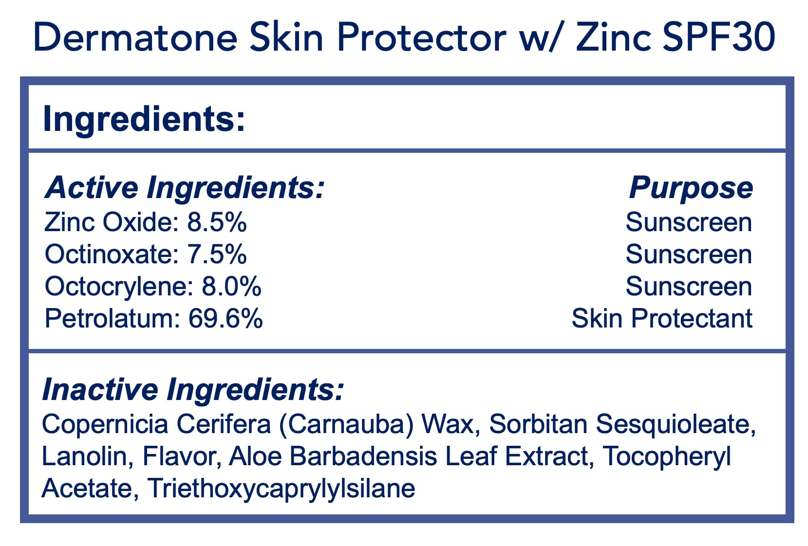 Dermatone Skin Protector w/Zinc | Skin Balm for Face & Lips | Barrier Cream for Sun, Wind & Cold | SPF 30 Zinc Sunscreen | Moisturize, Heal & Repair Dry Skin, 0.5 oz