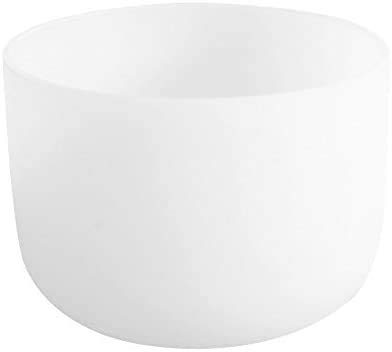 432Hz Perfect Pitch B Note Crown Chakra Frosted Quartz Crystal Singing Bowl 8 inch mallet and o-ring included